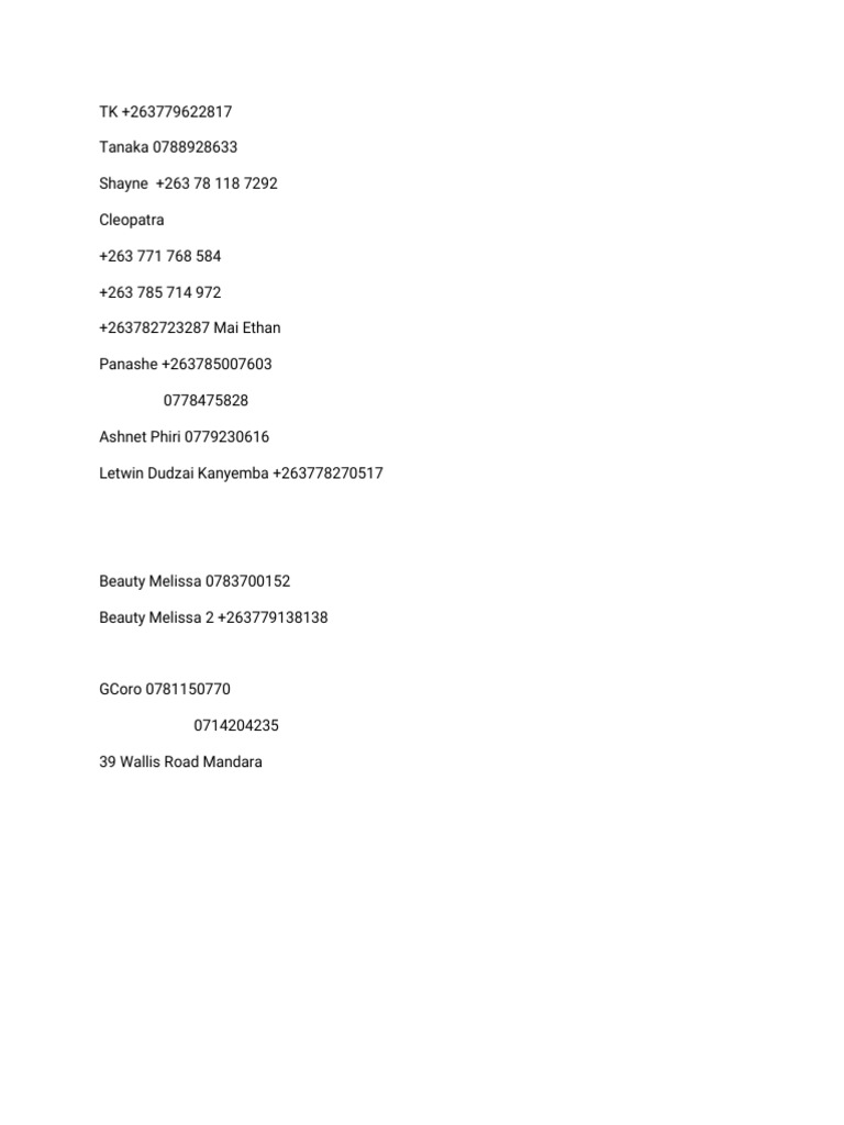 My Contacts Phone Numbers | PDF