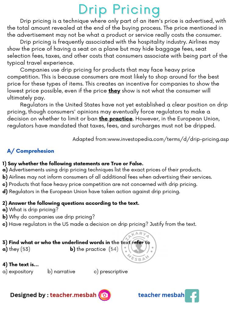 Drip Pricing | PDF | Fee | Pricing