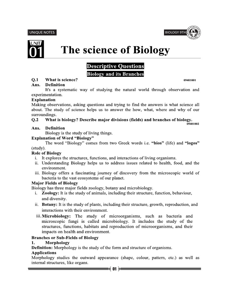 Bio Chapter 1 | PDF