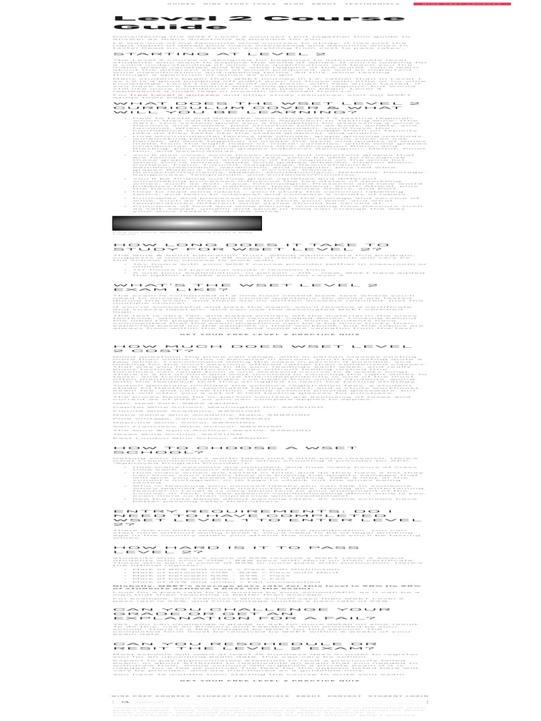 WSET Level 2 Course Overview Guide | PDF | Wine | Vitis