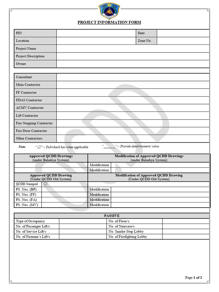 PROJECT+INFORMATION+FORM Chiller Substation (SS3) | PDF | Safety | Fires