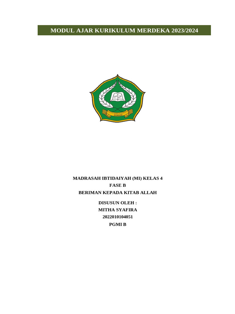 Modul Ajar Iman Kepada Kitab Kitab Allah | PDF