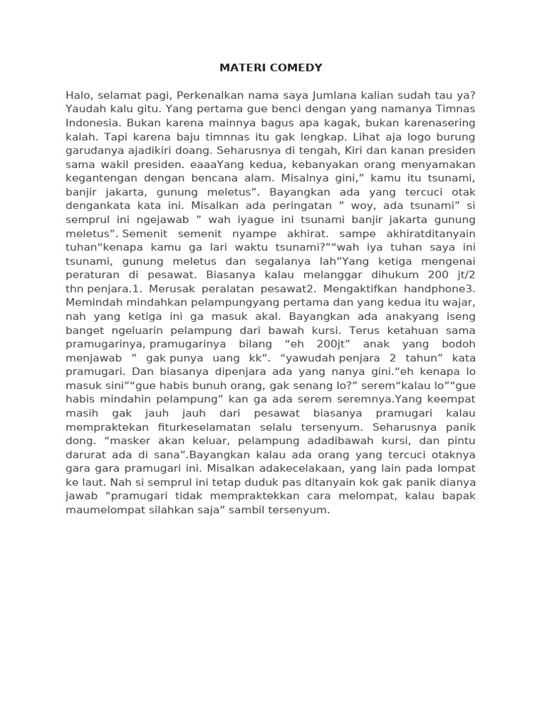 MATERI COMEDY | PDF