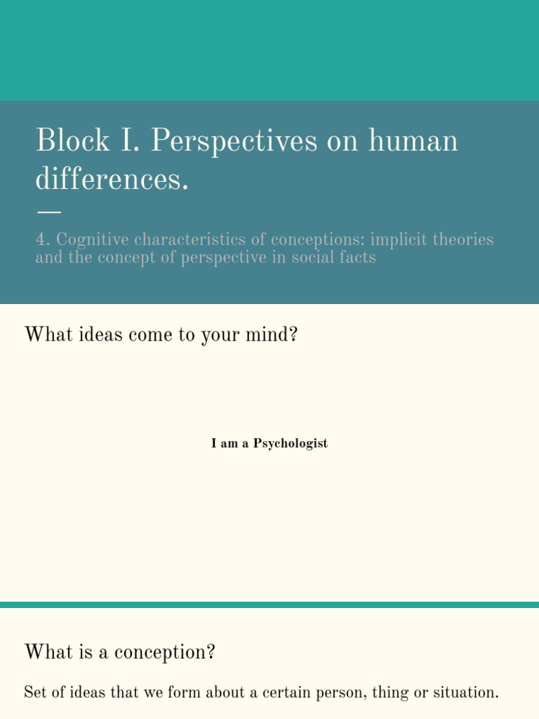Cognitive Characteristics of Conceptions - Implicit Theories and The ...