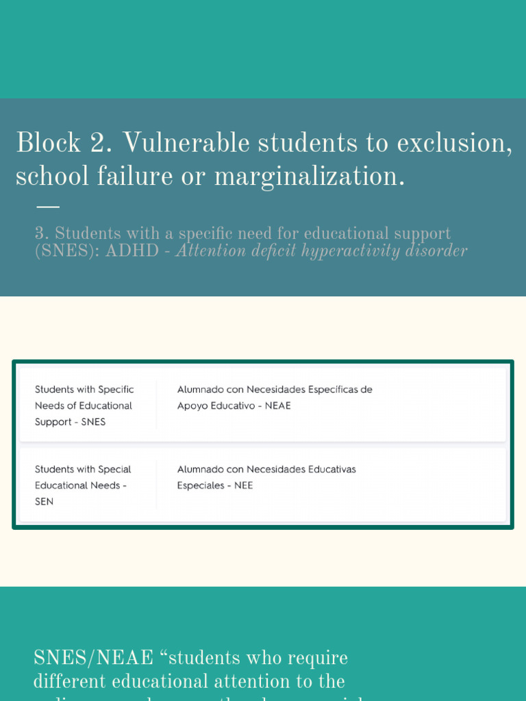 Understanding Students with SNES/SEN | PDF | Attention Deficit ...