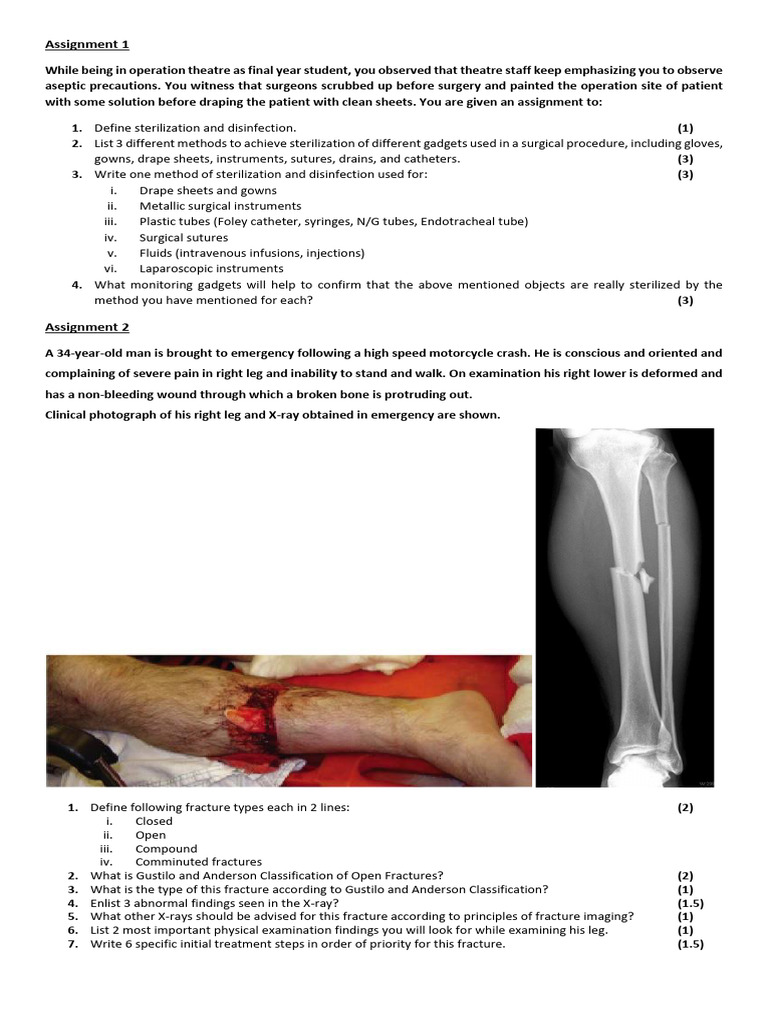 Assignments 1 and 2 | PDF | Surgery | Medical Specialties