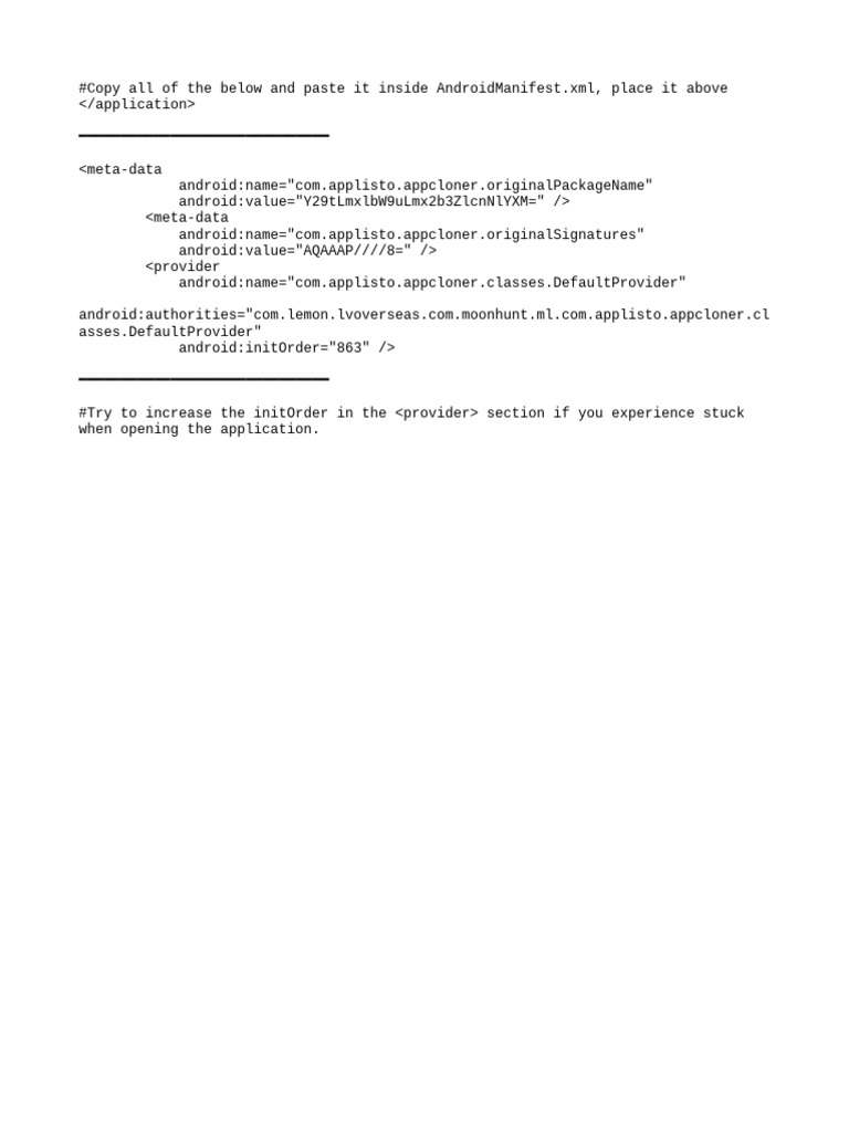 AndroidManifest.xml Configuration Guide | PDF