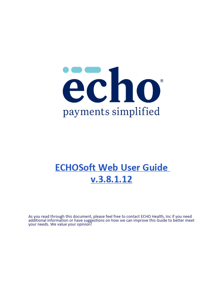 ECHOSoft User Guide for Admins | PDF | Password | Login