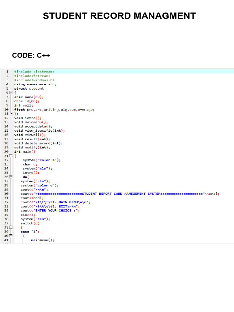Student Record Managment | PDF