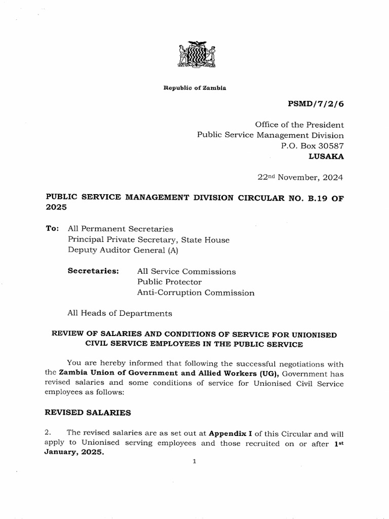 PSMD CIRCULAR No. B19 OF 2025 - UG | PDF