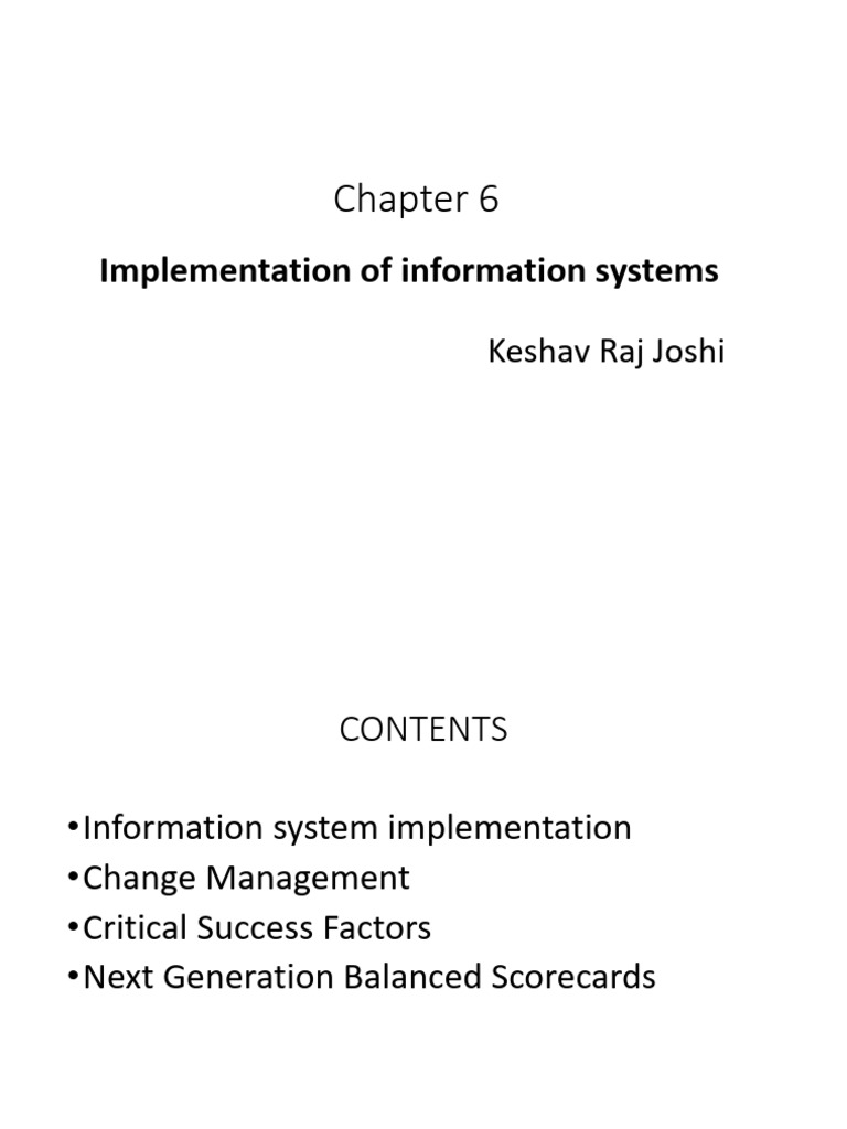 Chapter 6 Implementation of Information Systems | PDF | Change ...