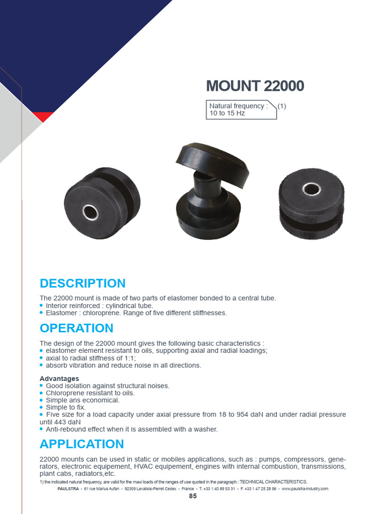 Paulstra Mount 22000 Specifications | PDF | Manufactured Goods ...
