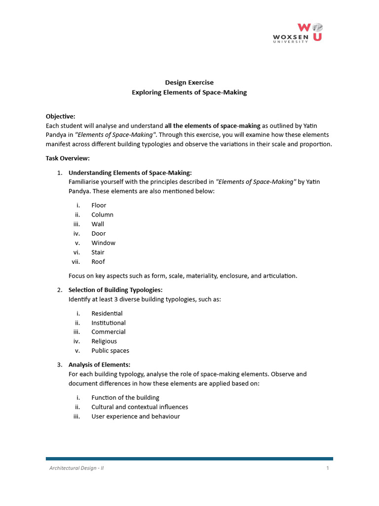 Design Brief - Architectural - Studio - Design-Exercise | PDF