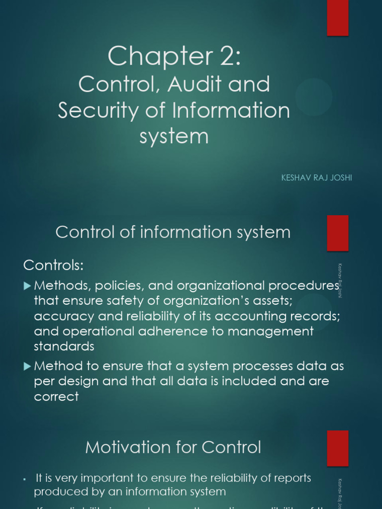 Chapter 2 Control, Audit and Security of Information System | PDF | Security | Computer Security