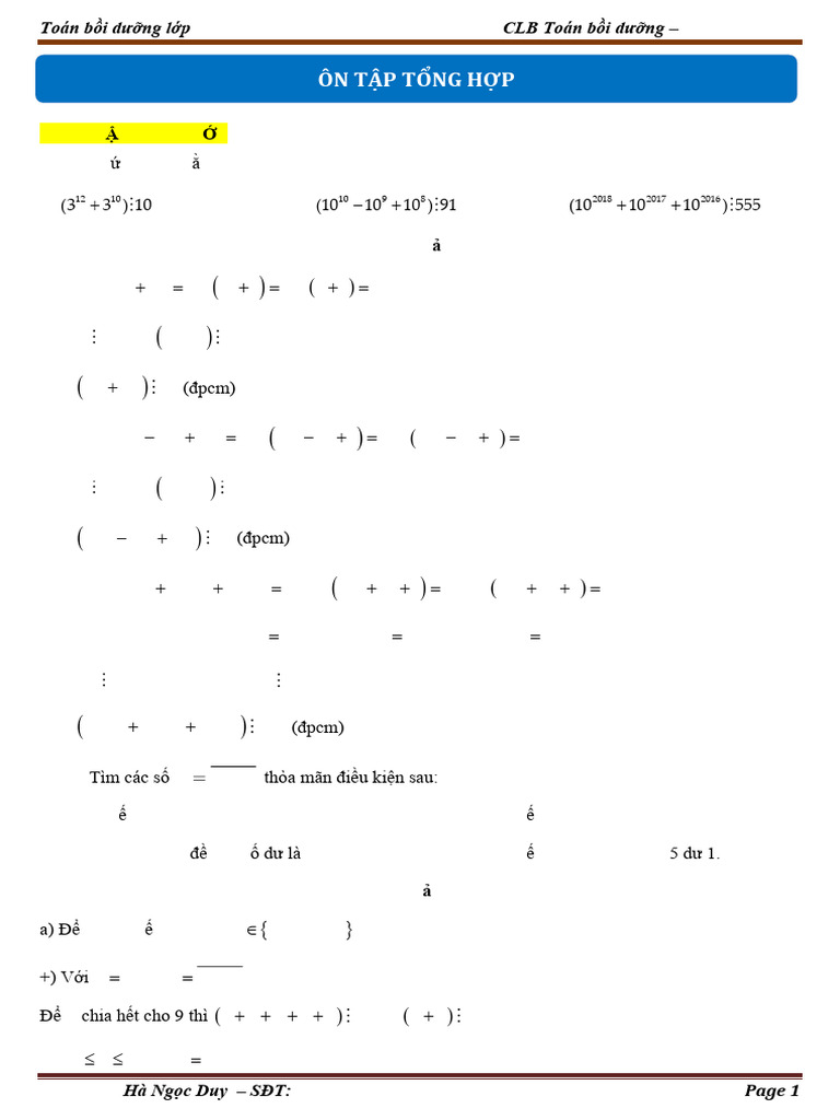 BC6A1 - NDBH + BTVN Ôn tập tổng hợp | PDF