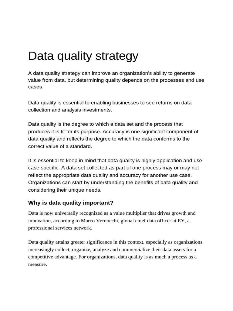 Data quality | PDF | Data Quality | Data