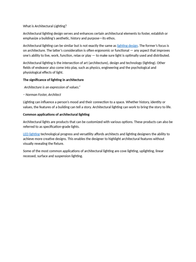 Understanding Architectural Lighting Design | PDF