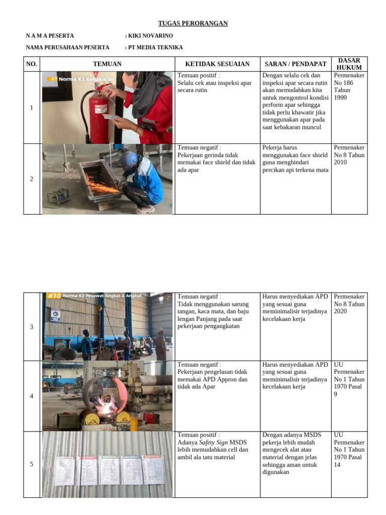 Format Tugas Individu (Mencari Minimal 15 Temuan) | PDF