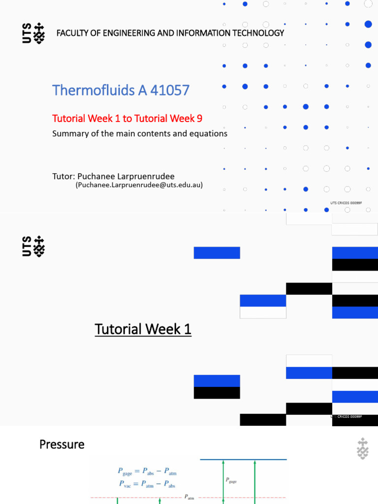 Thermofluids Equations Overview | PDF | Pressure Measurement | Pressure