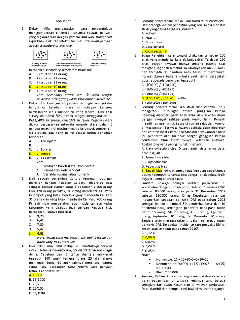Pembahasan Kumpulan Soal Riset | PDF