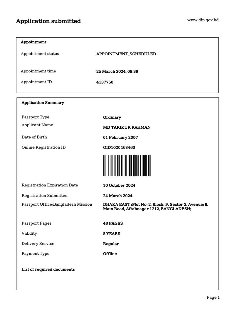 Registration Summary | PDF