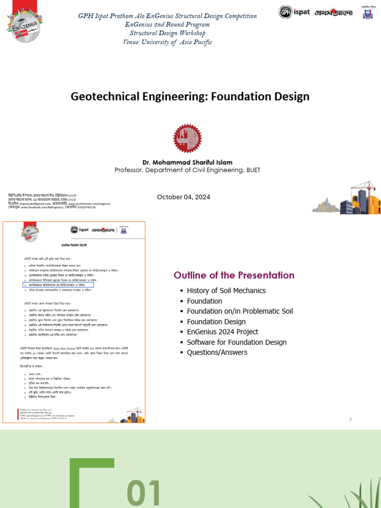 Foundation Design-EnGenius-2024-MSI-Lecture Note | PDF | Soil Mechanics | Geotechnical Engineering
