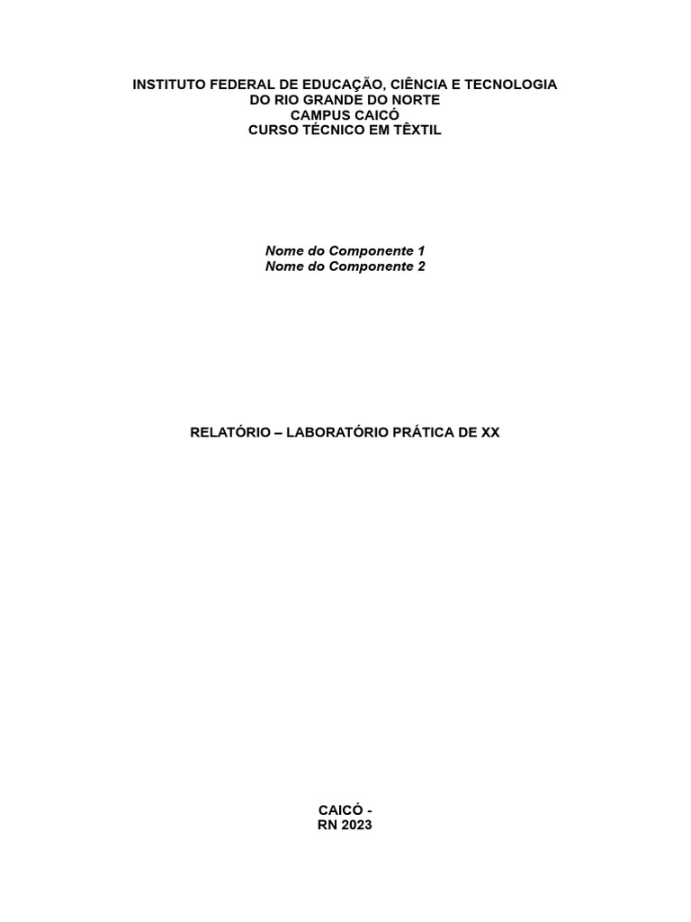 Modelo de Relat-Rio | PDF