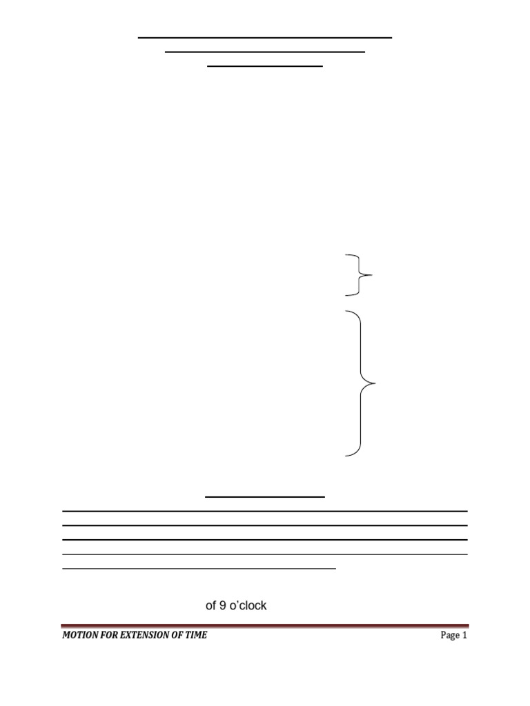 Motion for Extension of Time in Court | PDF | Affidavit | Judiciaries