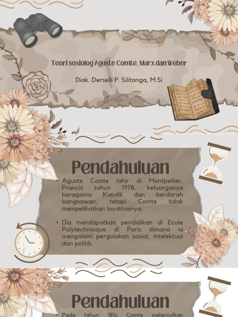 Pertemuan III, Teori Sosiologi Klasik I Aguste Comte, Marx Dan Weber | PDF