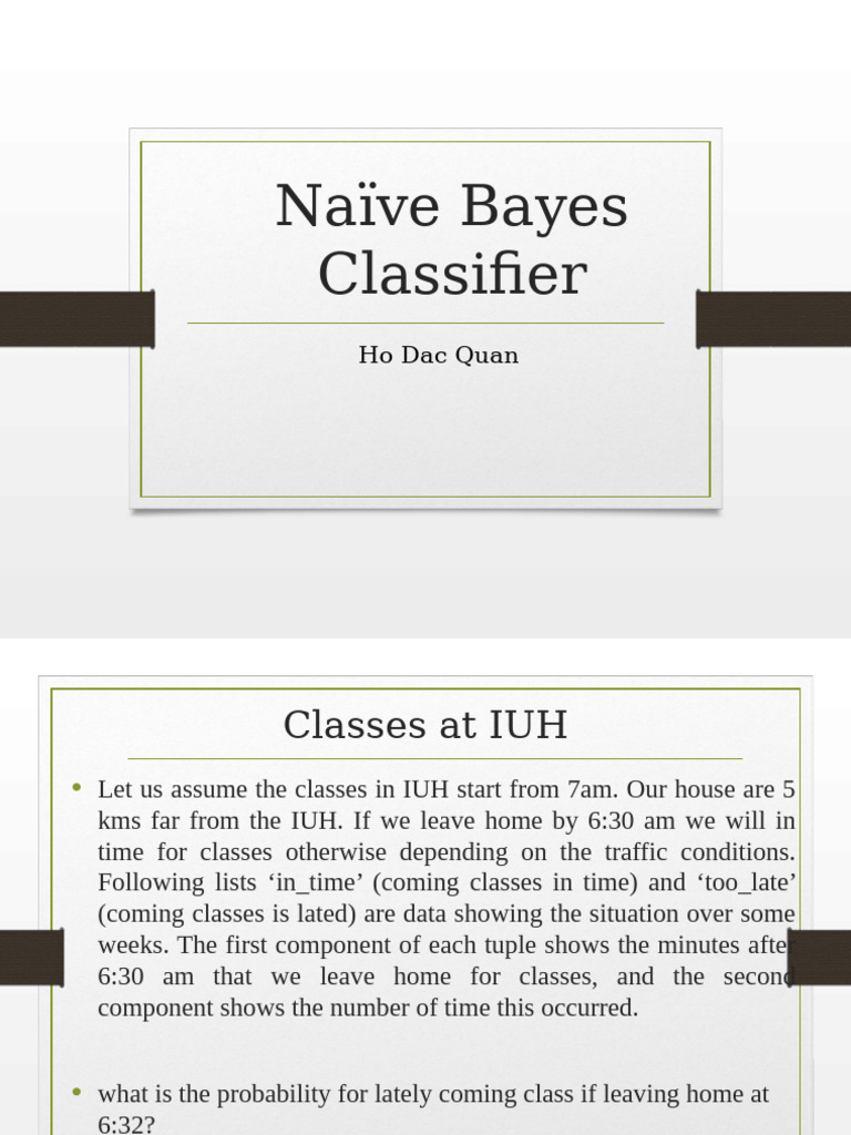 Lecturer3_Naive Bayes Classifier | PDF | Statistical Classification | Statistical Theory