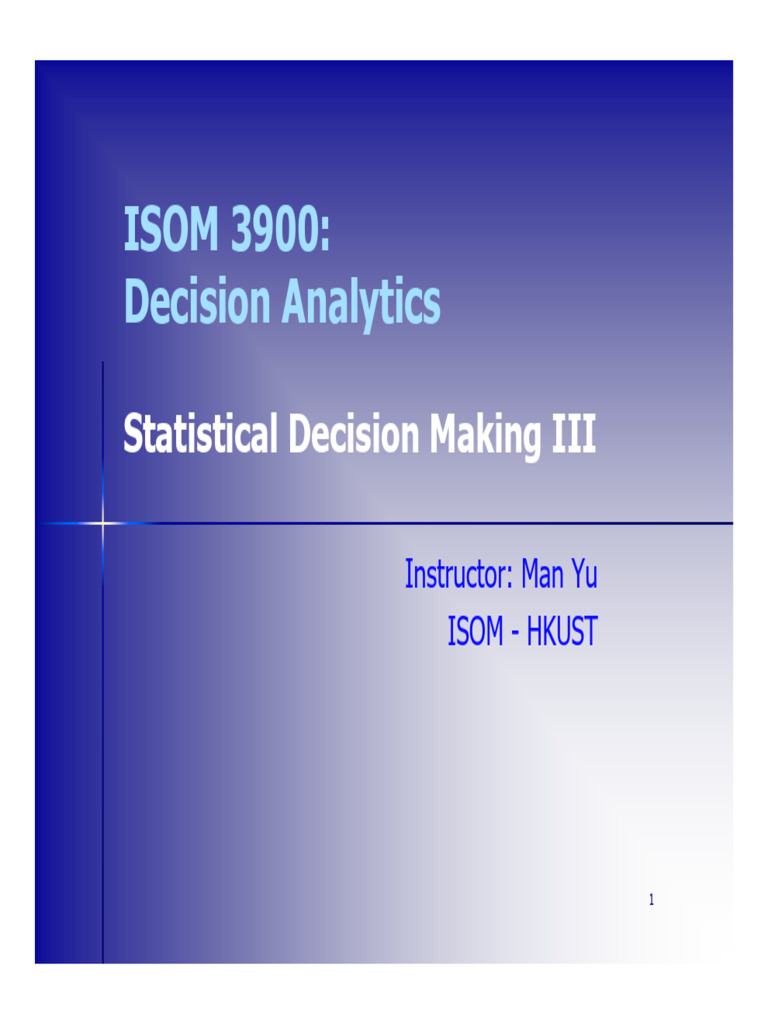 Class 20 Statistical Decision Making III | PDF | Analysis Of Variance ...