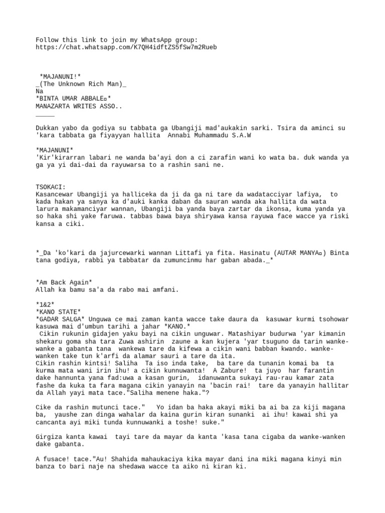 MAJANUNI Book 1 by Binta Umar Abbale (1) | PDF