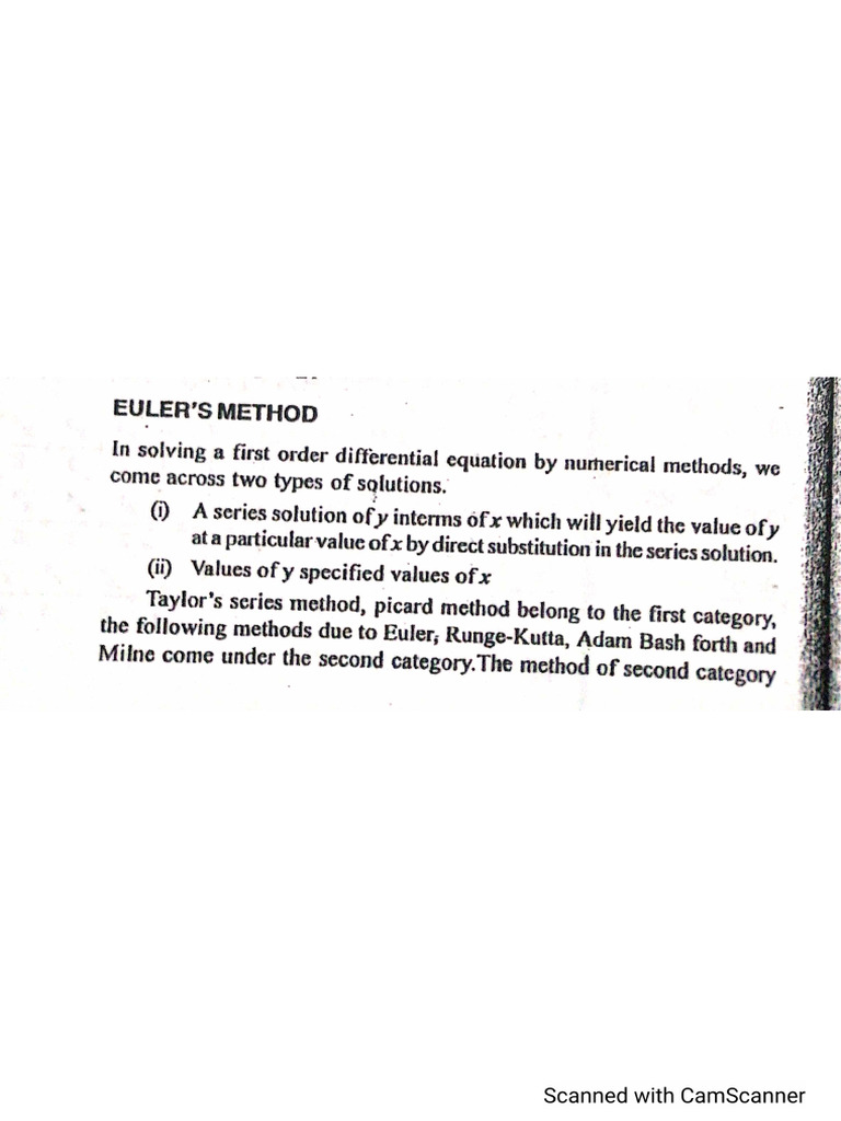 Euler Method Week 13 Pdf 6649