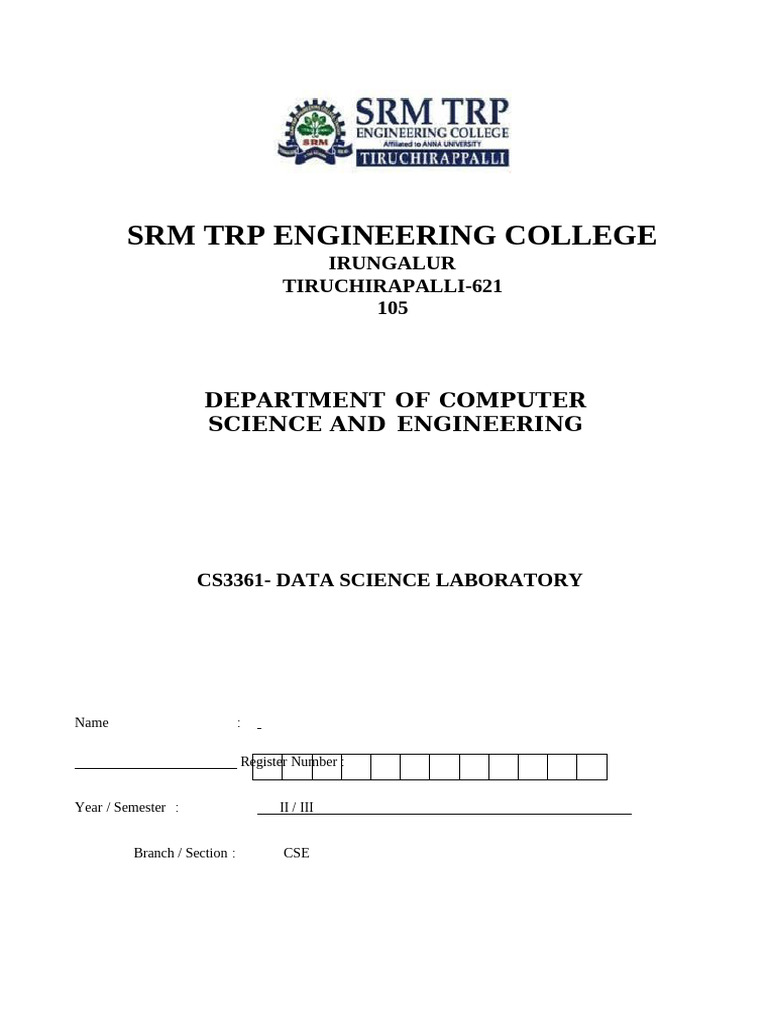 Data Science Lab Guide | PDF | Engineering | Matrix (Mathematics)