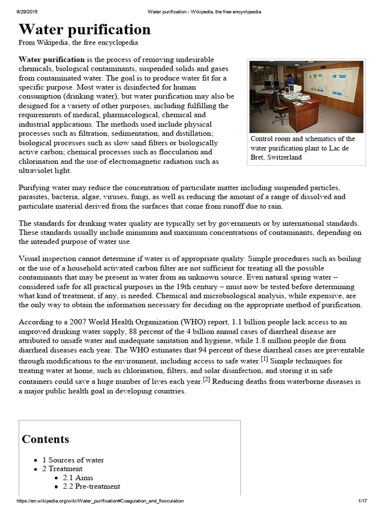 Water Purification (1) | PDF | Water Purification | Filtration