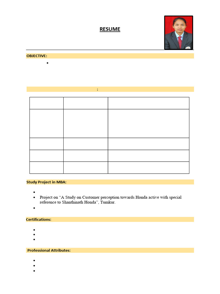 MBA Graduate with HR Experience Resume | PDF