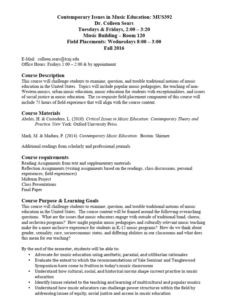 Contemporary Music Education Issues | PDF | Liberal Arts Education