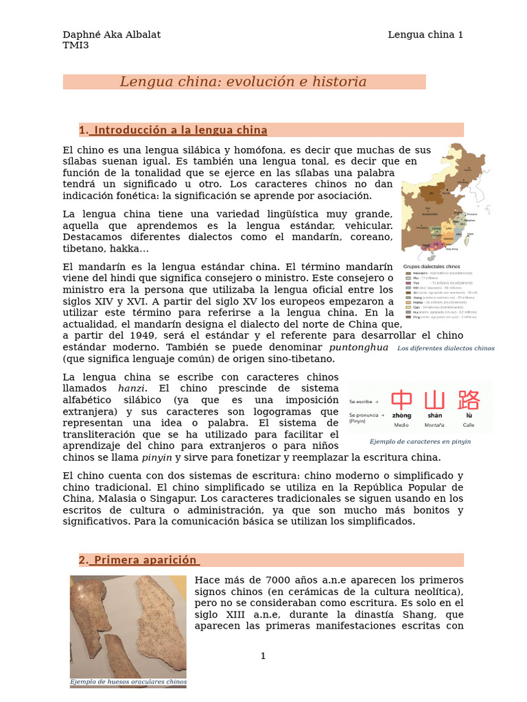 Apuntes Teóricos Lengua China 1 | PDF | Caracteres chinos | Idioma chino