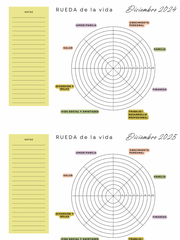 Green Pink Colorful Motivational Wheel Of Life A4 Document (1) | PDF