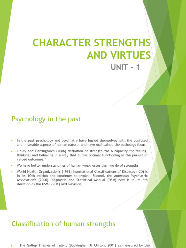 Understanding Character Strengths and Virtues | PDF | Virtue ...