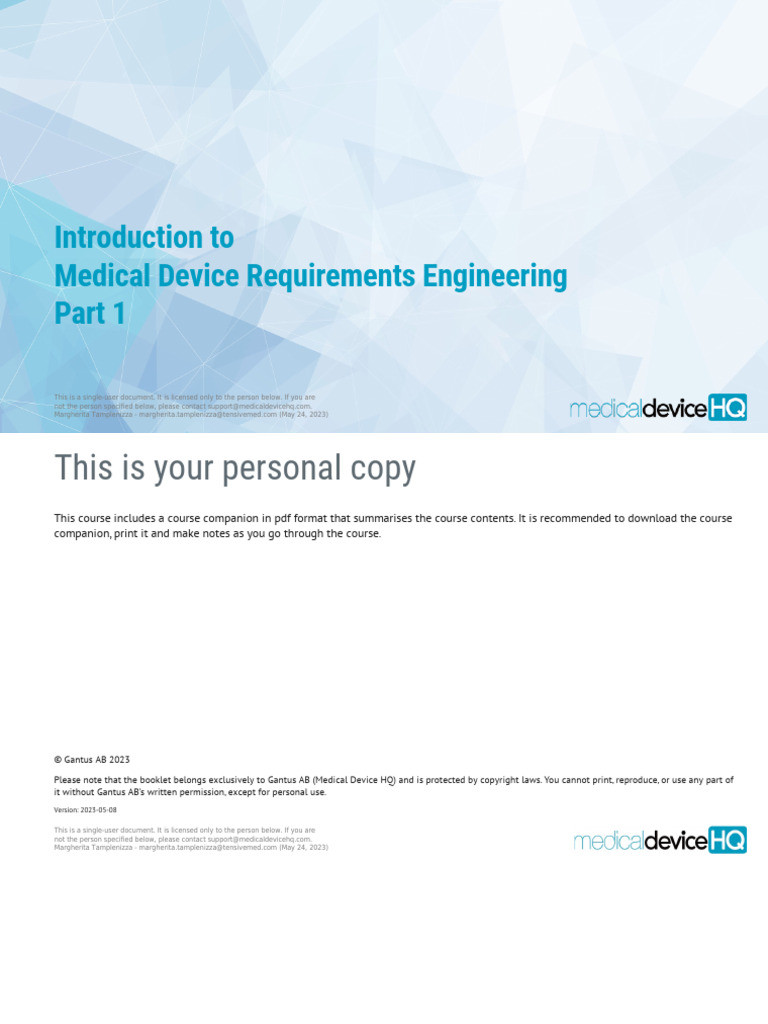 Introduction to Medical Device Requirements Engineering (part 1) | PDF ...