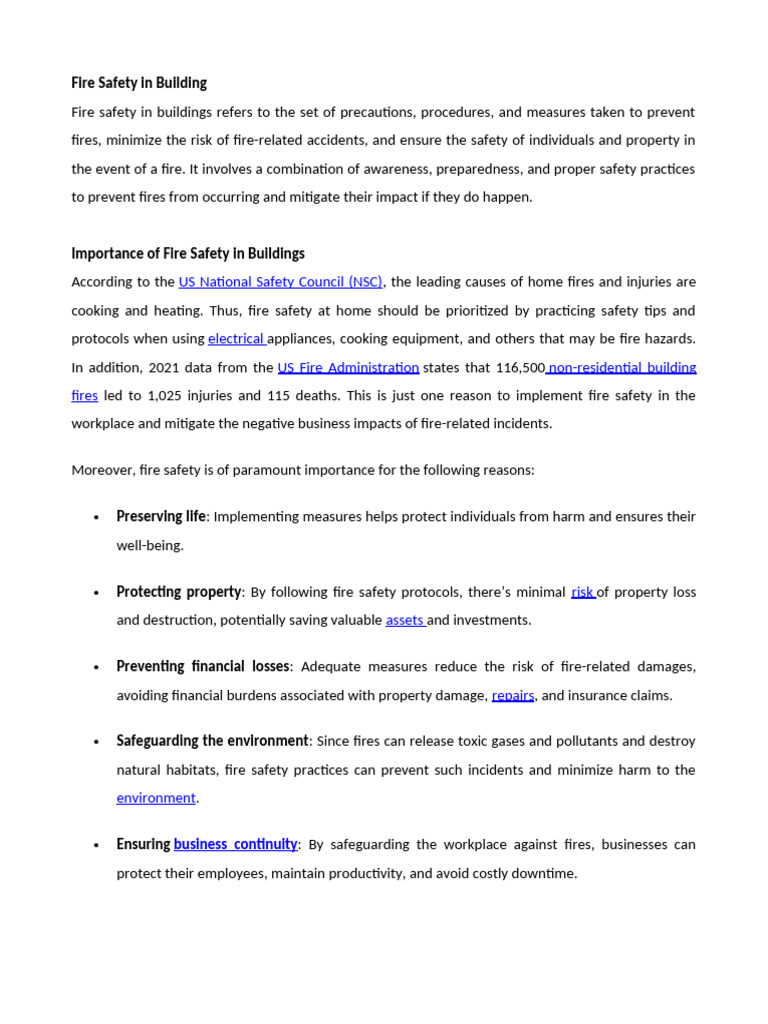 Fire Safety in Building | PDF | Fire Safety | Safety