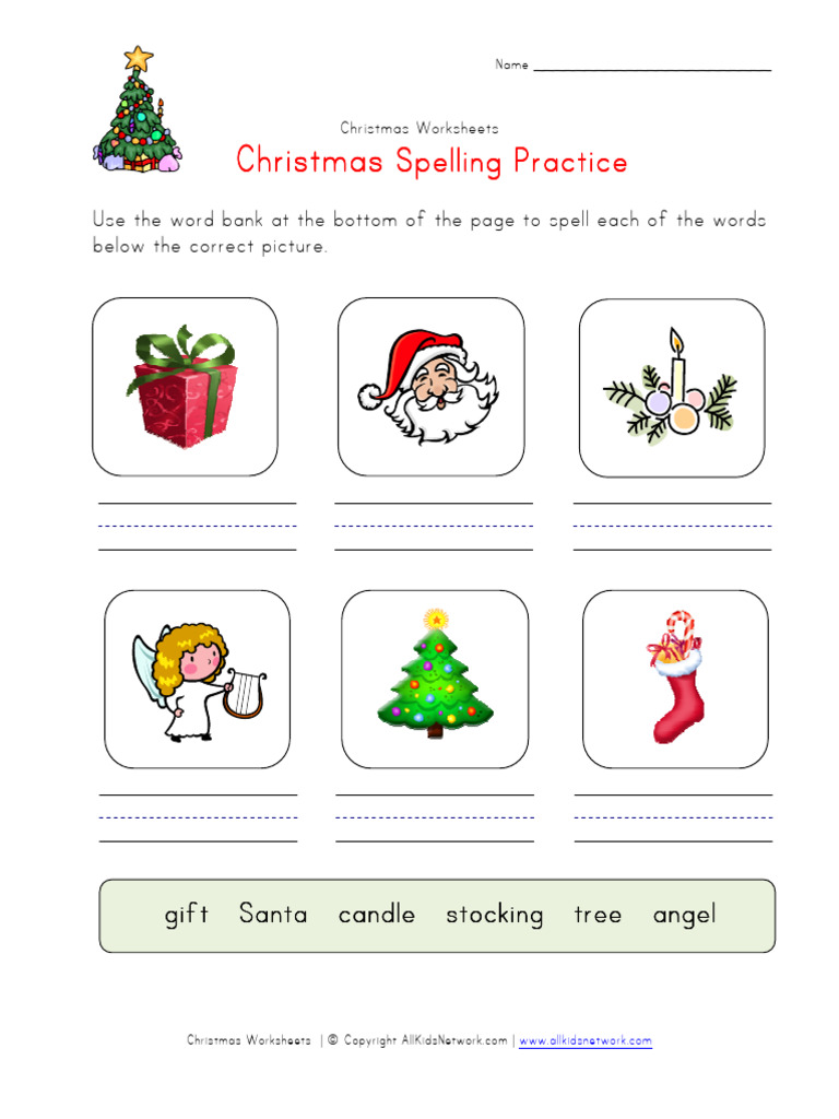 Christmas Spelling Practice | PDF
