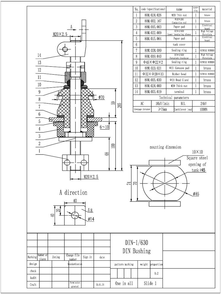 1kV-630A Revised Drawing | PDF