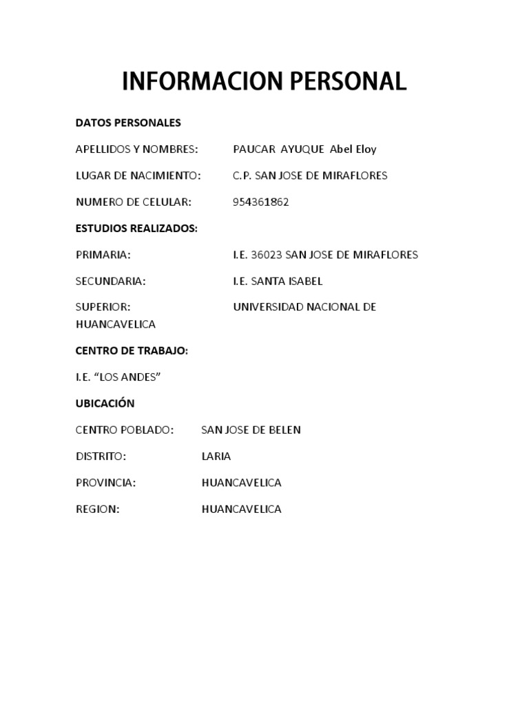 Definición de C.P. en Datos Personales | PDF | Salud y bienestar