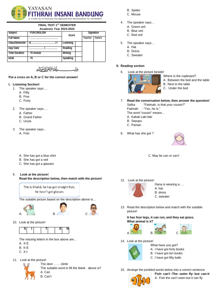 Soal PAS 1 FE 2 2324 | PDF