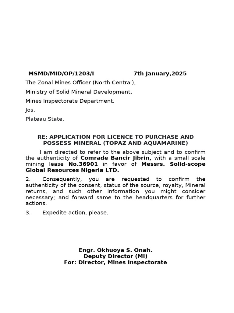 Solid Scope Forwarding Letter | PDF