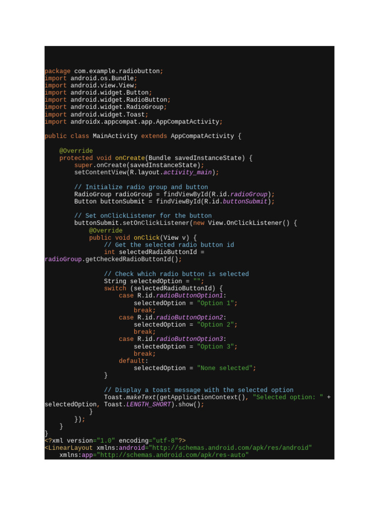 Radio button | PDF | Android (Operating System) | Tablet Computer
