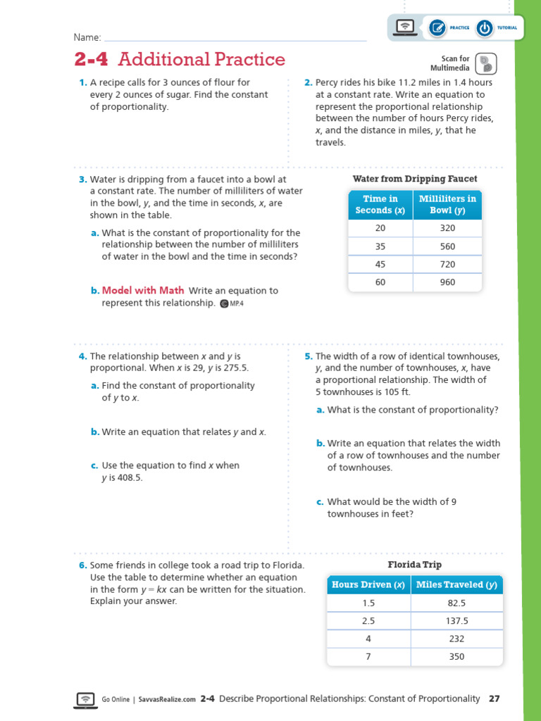 2-4 - Additional Practice | PDF | Quantity | Metrology