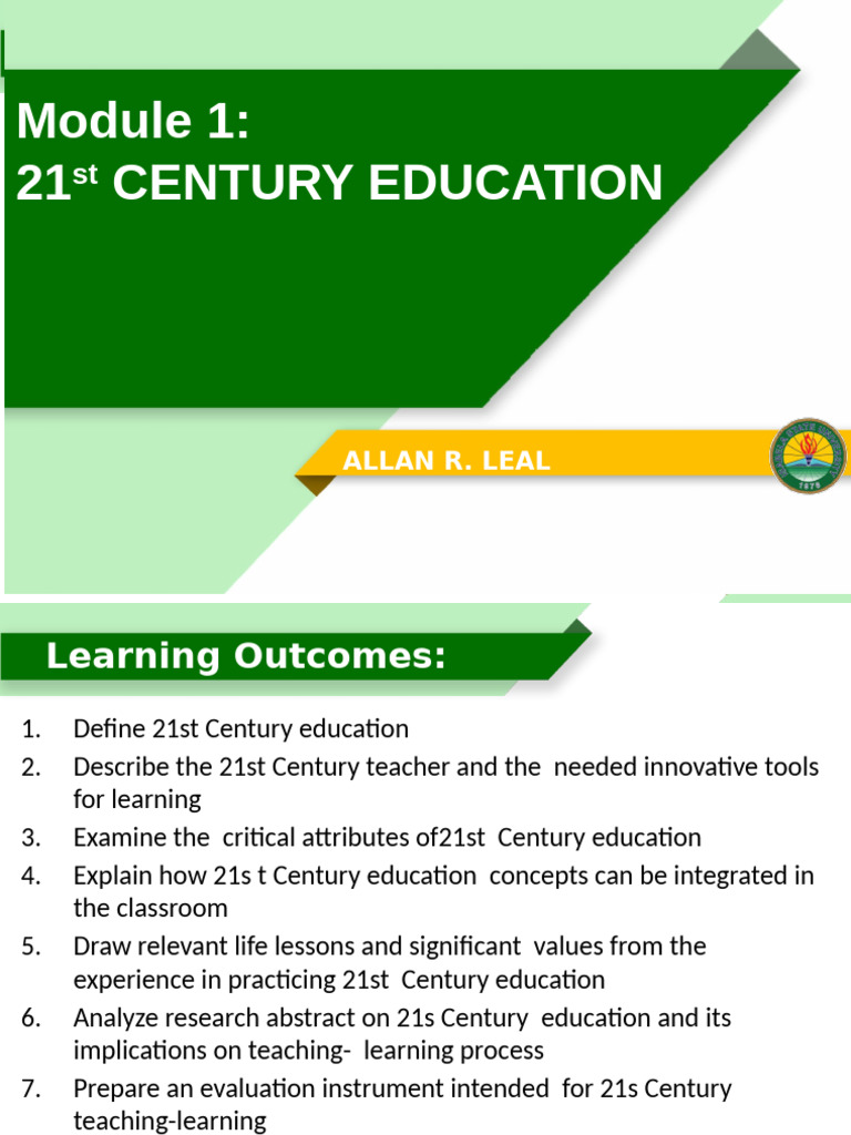 MODULE 1 21st CENTURY LEARNERS | PDF | Learning | Teachers